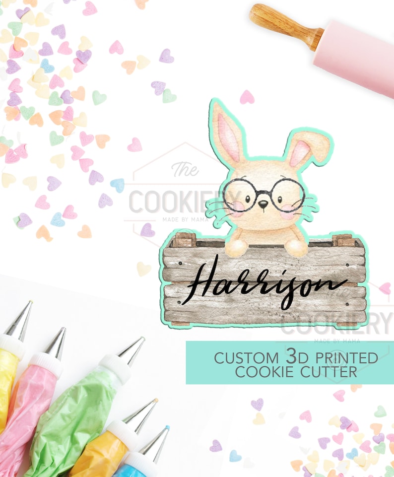 Bunny Name Plaque - Easter Bunny Name Plate - 3D Printed Cookie Cutter ...