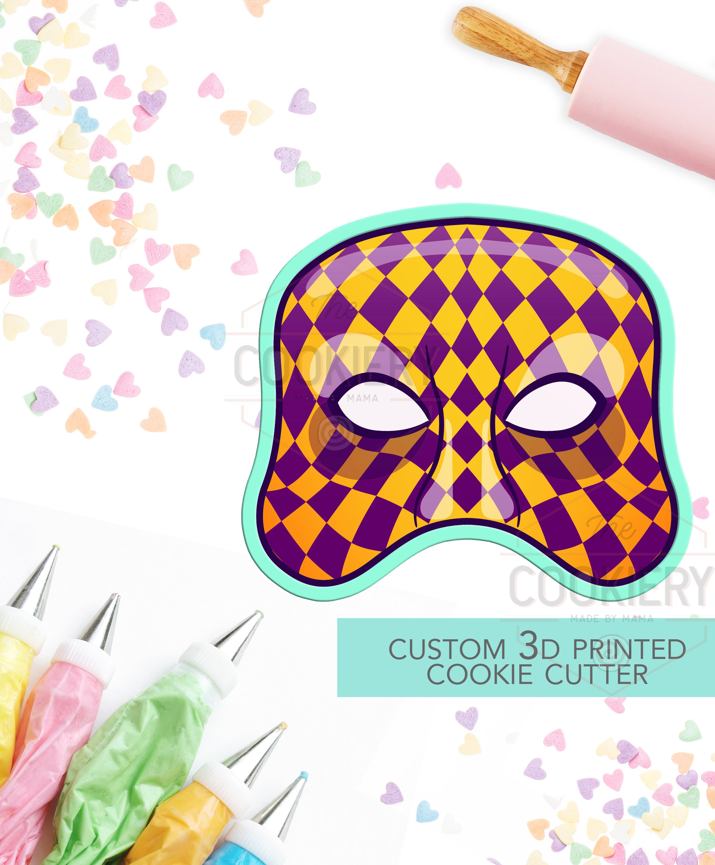 Mask Cookie Cutter Mardi Gras Cutter Carnival Cookie Cutter | Etsy