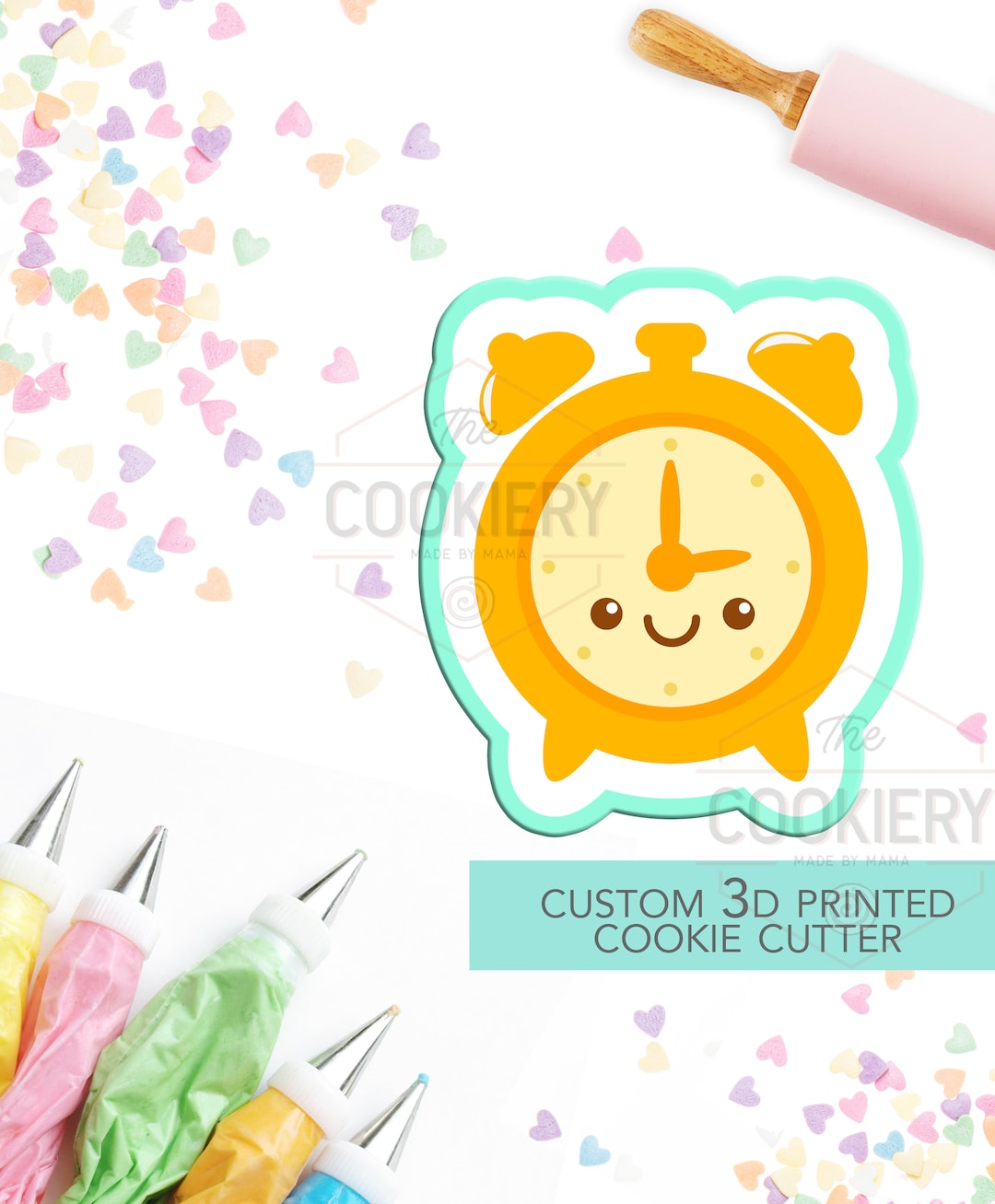 Alarm Clock Cookie Cutter - Clock Cookie Cutter - Back to School - 3D ...