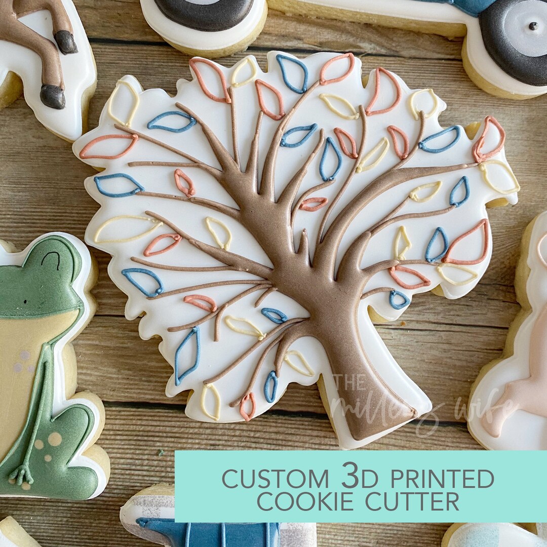 Tree With Leaves Cutter - Autumn Cookie Cutter - Spring Cookie Cutter ...