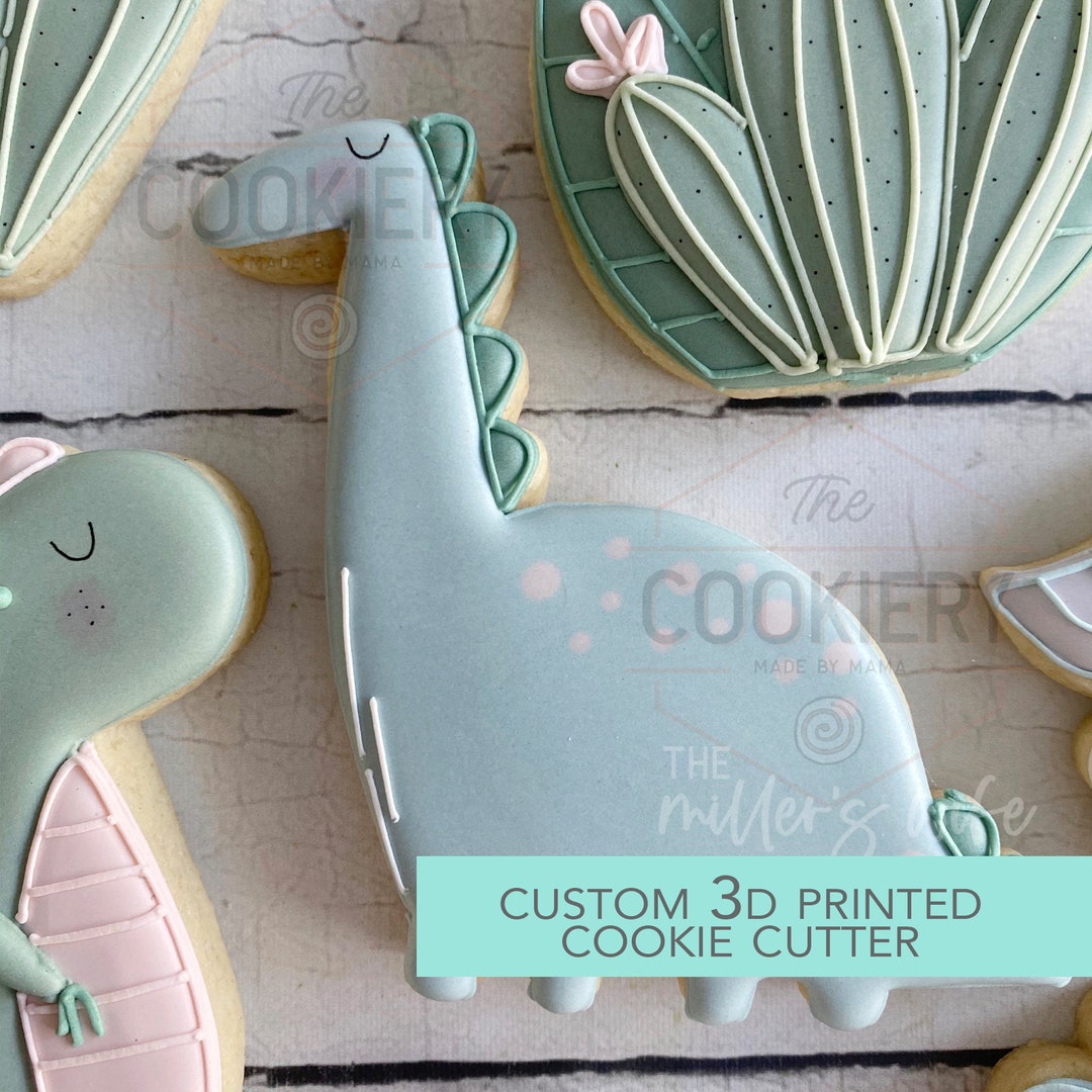 Dinosaur Cookie Cutter - Cute Dino Cookie Cutter - 3D Printed Cookie ...