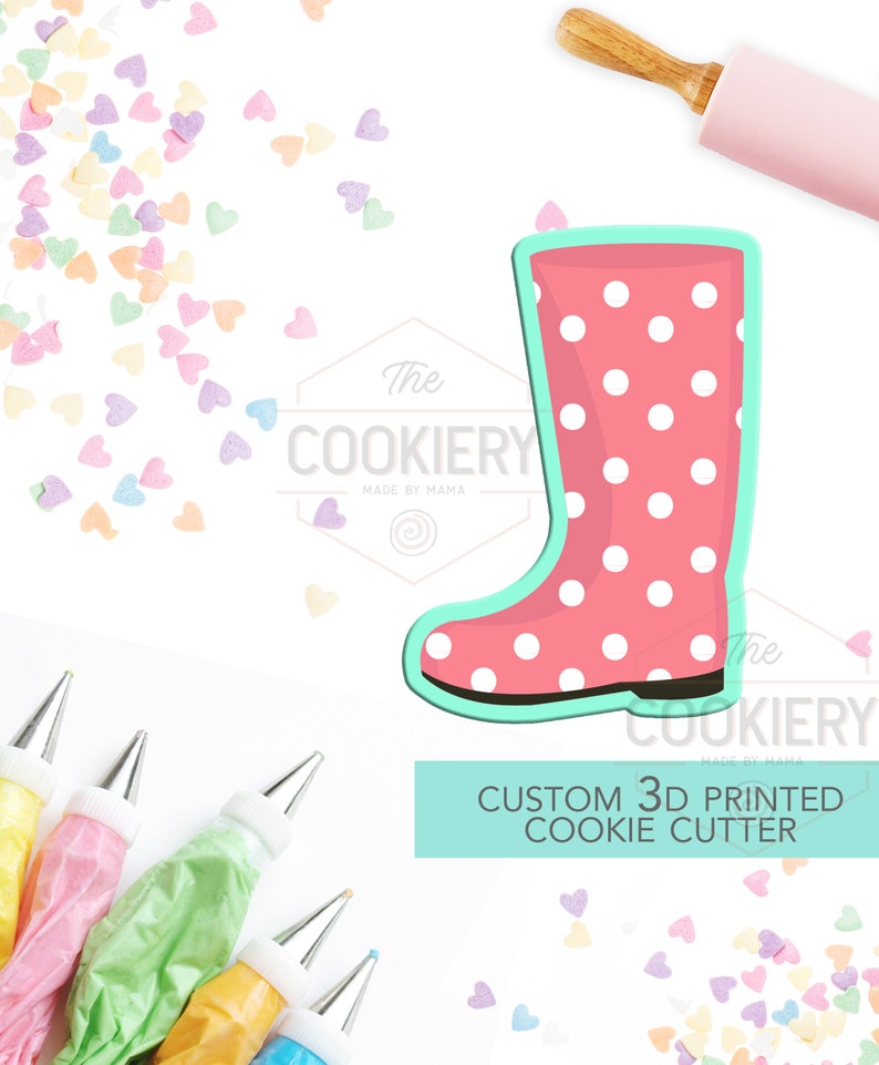 Wellington Boots Cookie Cutter Rain Boots Cookie Cutter 3D - Etsy