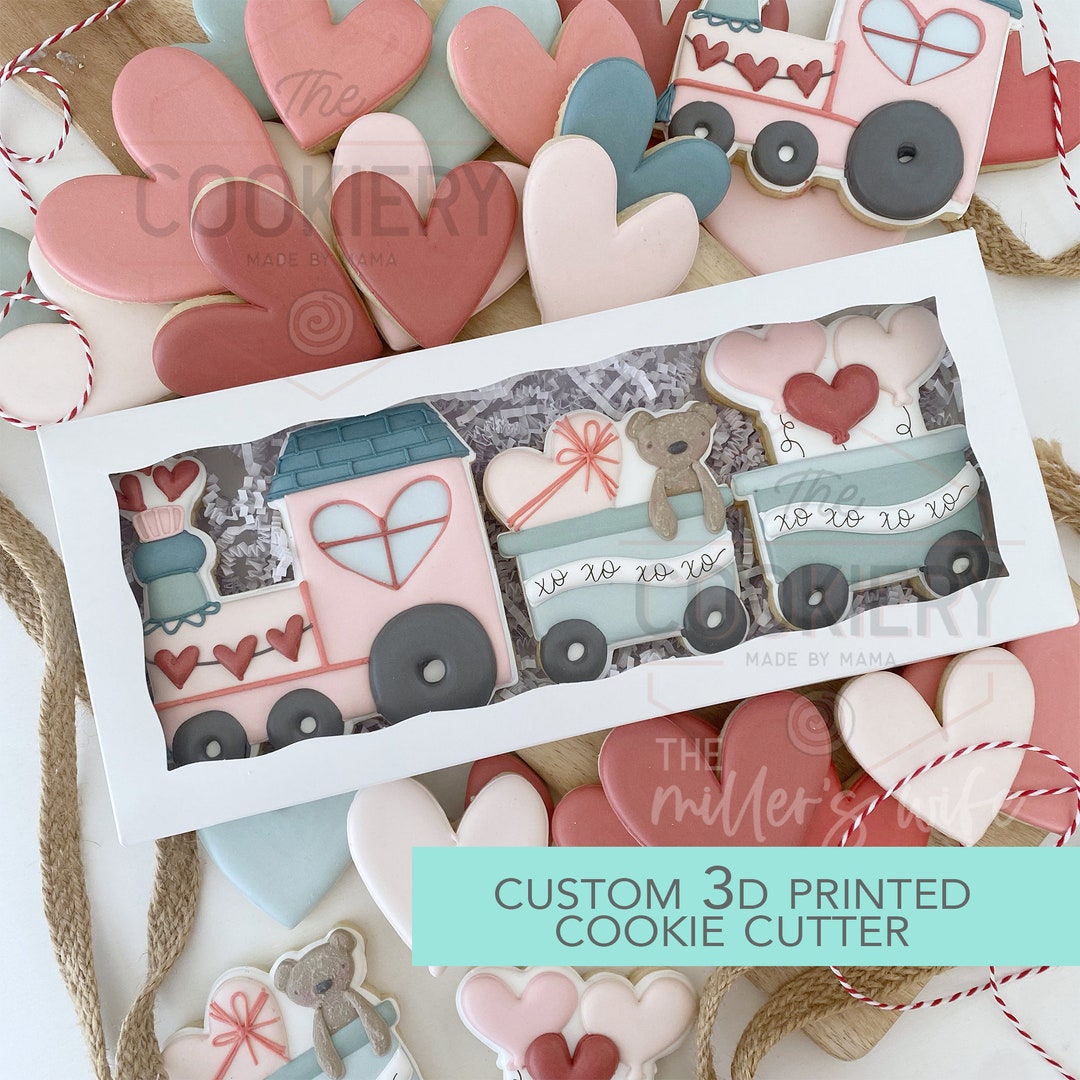 Love XOXO Valentine's Train - 3 PC Set - Christmas Cookie Cutters - 3D ...