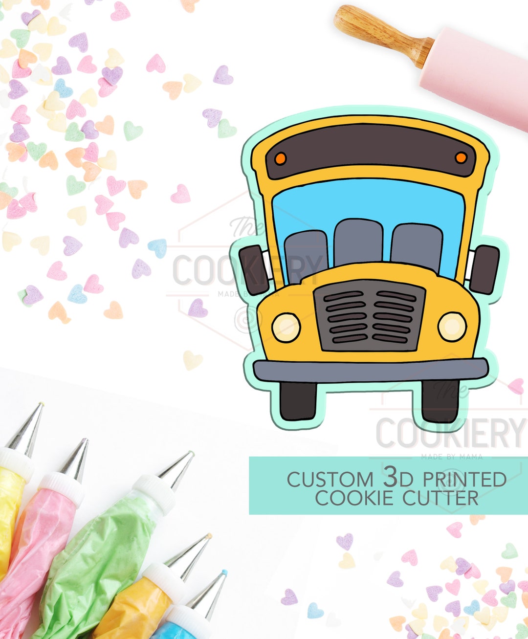 School Bus Cookie Cutter - School Bus Yellow Cookie Cutter - Back to ...