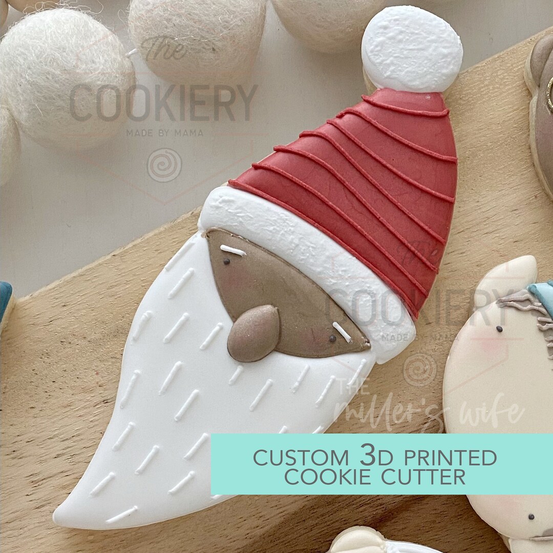 Christmas Skinny Santa Face Cookie Cutter - Christmas Cookie Cutter ...