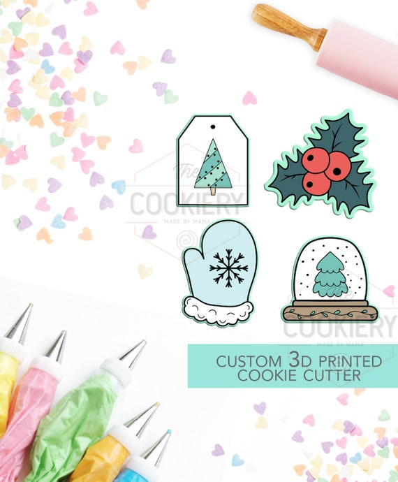 Mini Christmas Elements Set Mini Christmas Cookie Cutters - Etsy