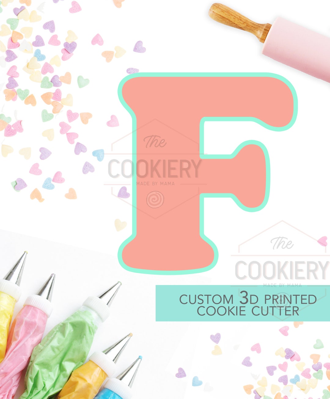 Alphabet Letter Cookie Cutter - Block Letter Cookie Cutter - Letter F ...