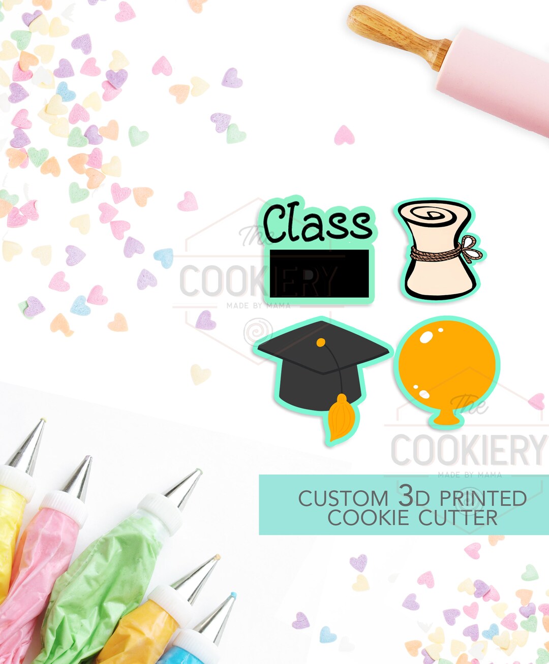 Mini School Graduation Set - Mini Graduation Cutters - 3D Printed ...