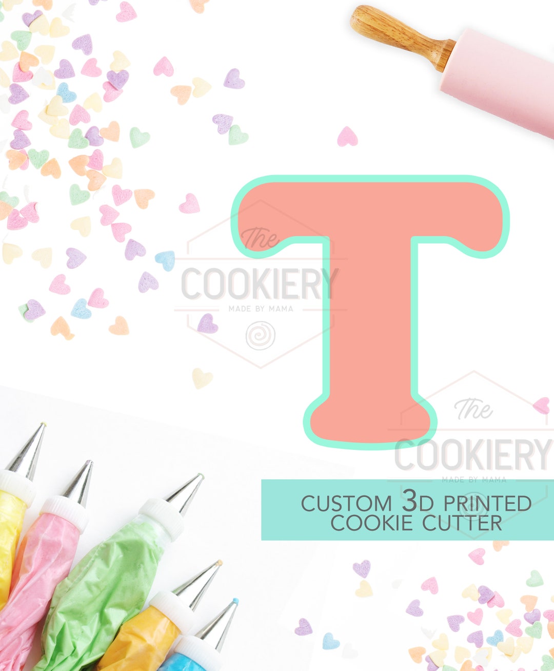 Alphabet Letter Cookie Cutter - Block Letter Cookie Cutter - Letter T ...