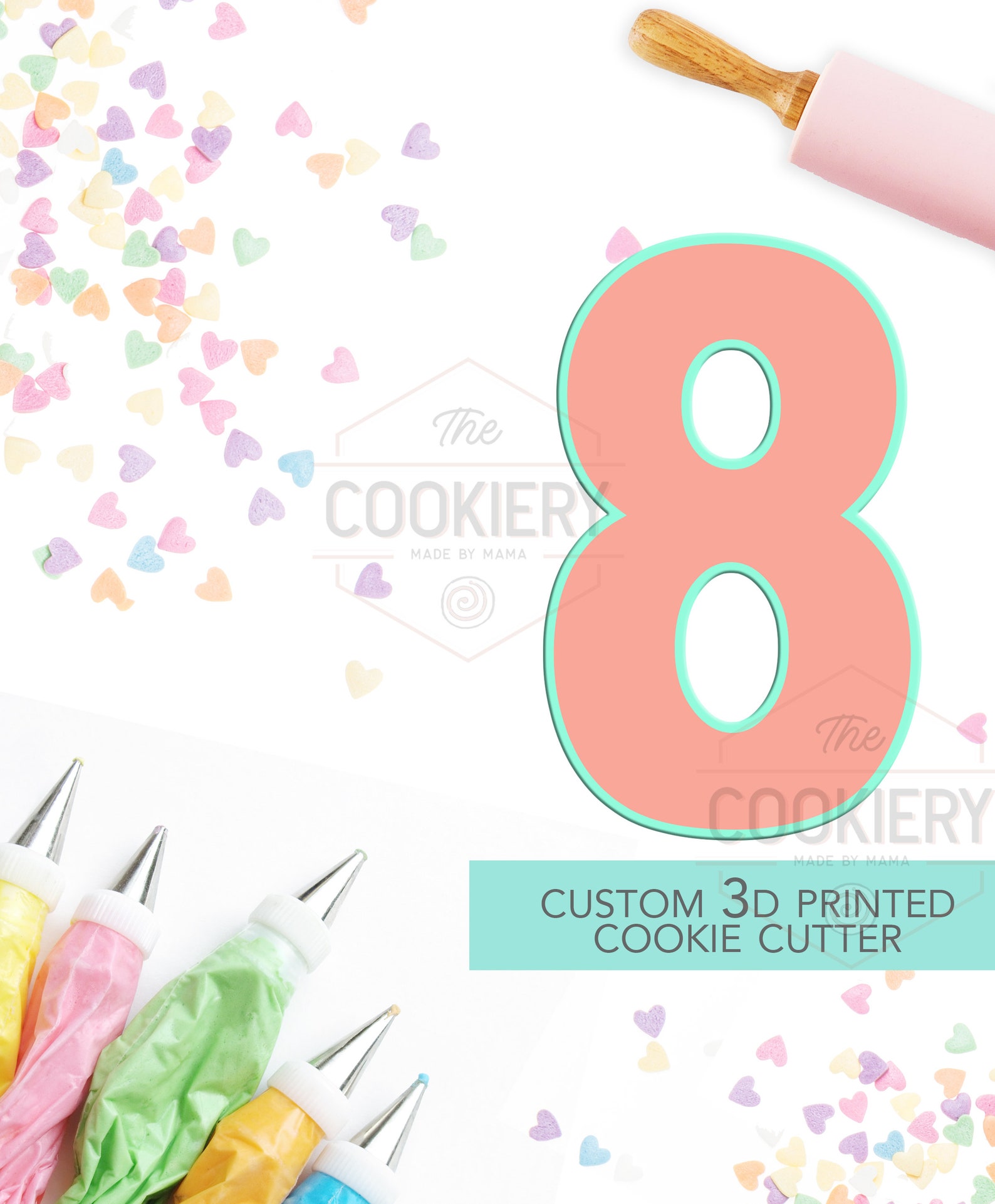 Block Number Eight Cookie Cutter - Number 8 Cookie Cutter - TCK46154 - Etsy