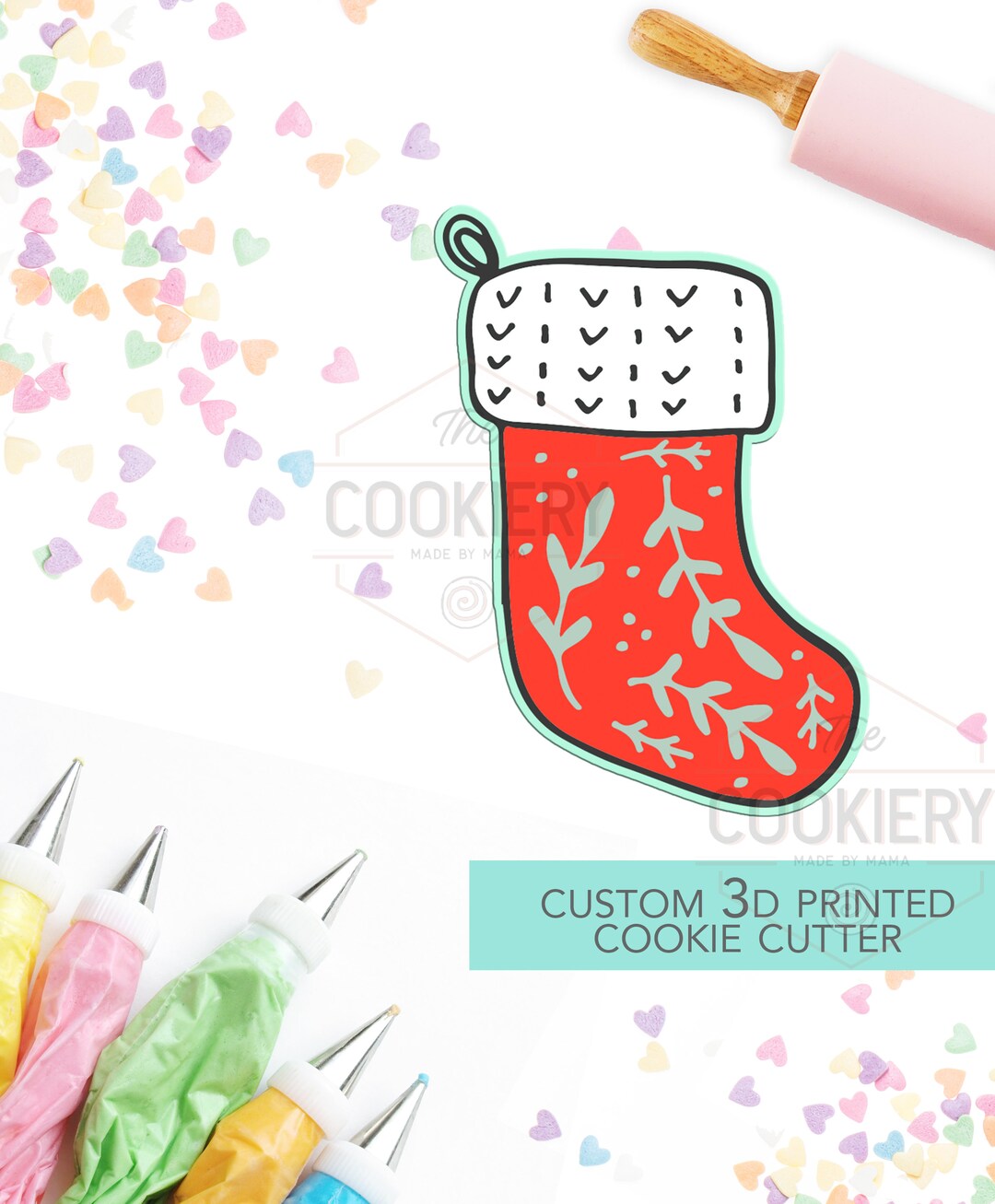 Chubby Stocking Cookie Cutter - Christmas Cookie Cutter - Winter Cutter ...