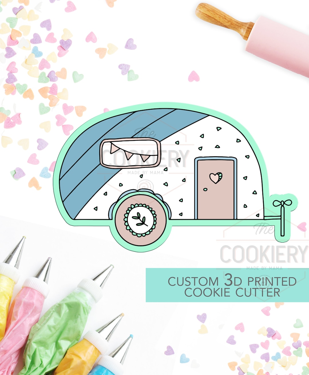 RV Camper Cookie Cutter - Camper Cookie Cutter - 3D Printed Cookie ...