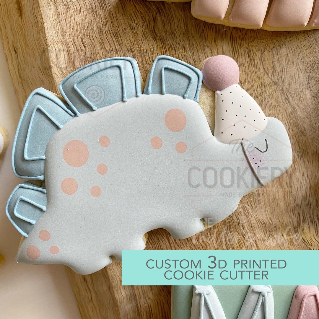 Party Dinosaur Cookie Cutter - Cute Dino Cookie Cutter - 3D Printed ...