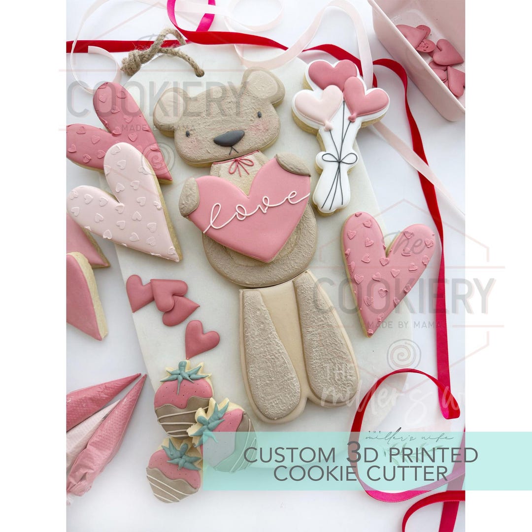 Teddy Bear Set Cutter- Valentine's Day Cookie Cutter - 4 Piece Cutter ...