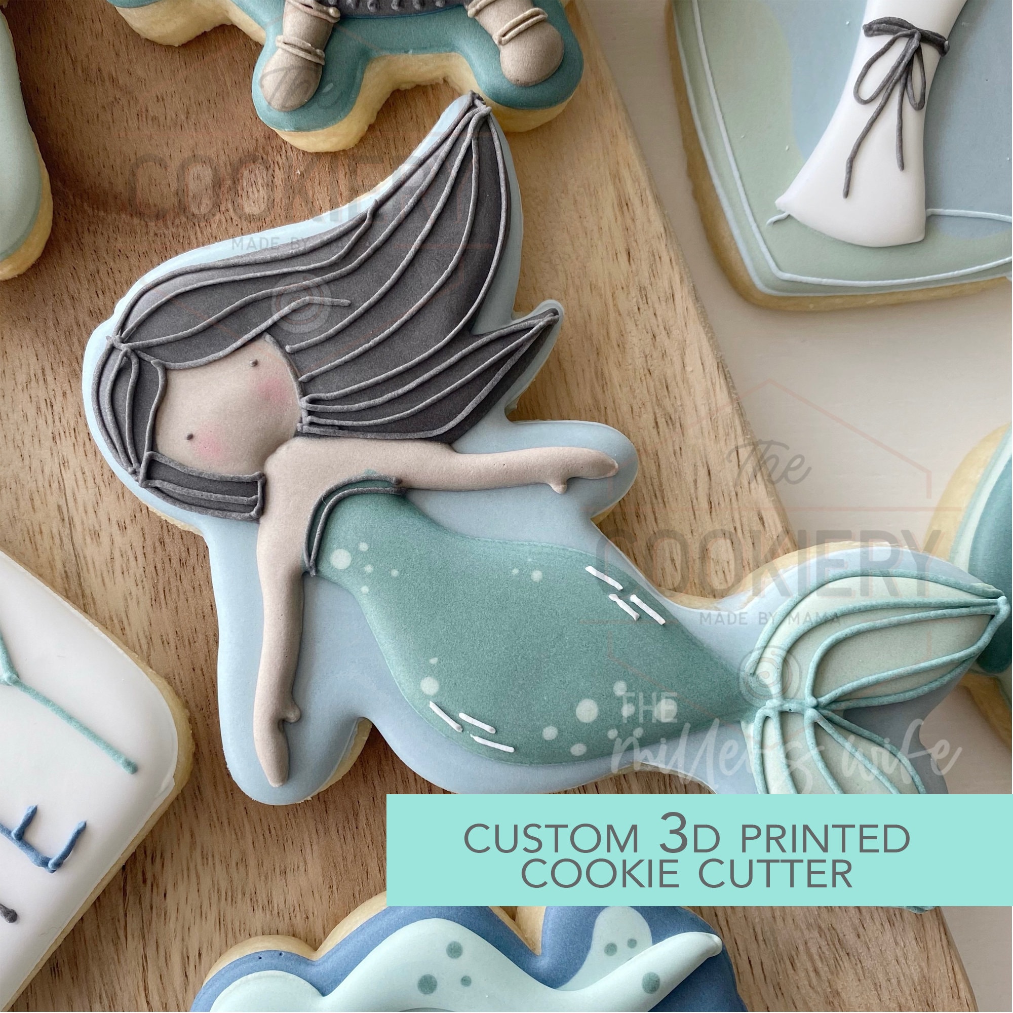 Mermaid Cookie Cutter - Under the Sea Cookie Cutter - 3D Printed Cookie ...