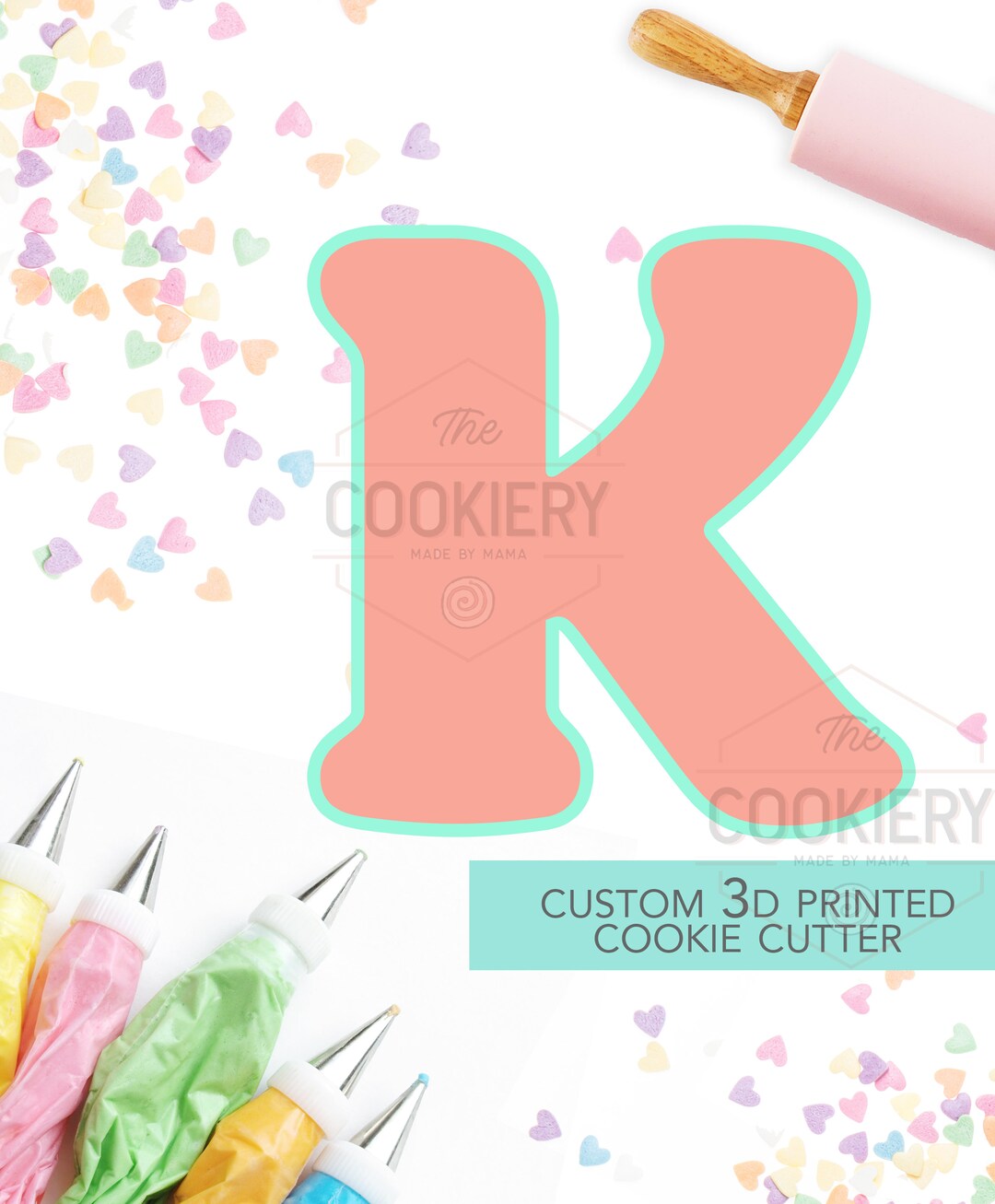 Alphabet Letter Cookie Cutter - Block Letter Cookie Cutter - Letter K ...