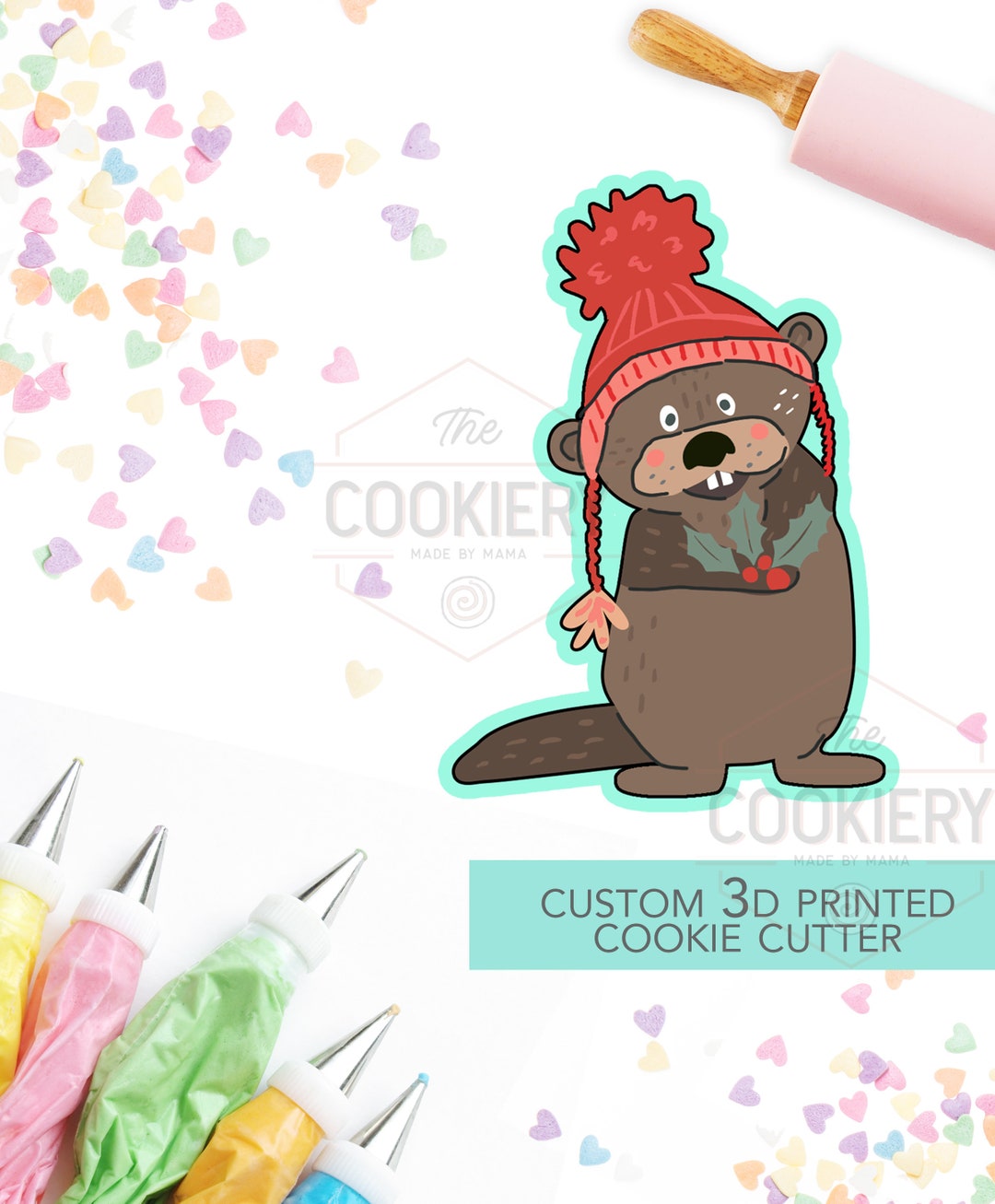 Winter Beaver Cookie Cutter - Christmas Cookie Cutter - Winter Cutter ...