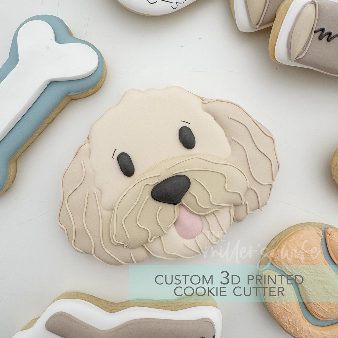 Dog Face Cookie Cutter- Dog Birthday Cookie Cutter - 3D Printed Cookie ...