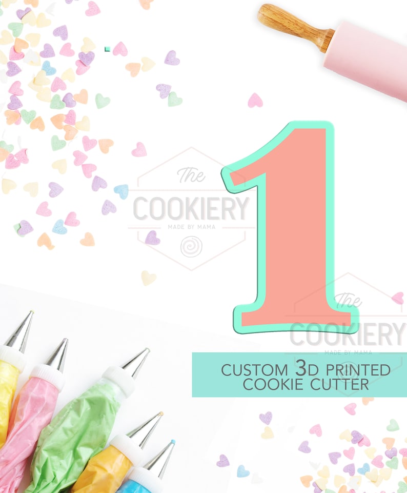 Block Number One Cookie Cutter Number 1 Cookie Cutter | Etsy