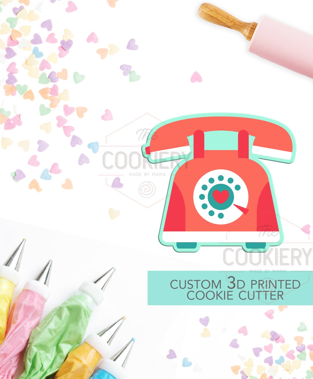 Vintage Telephone Cookie Cutter - Retro Phone Cookie Cutter - Valentine ...