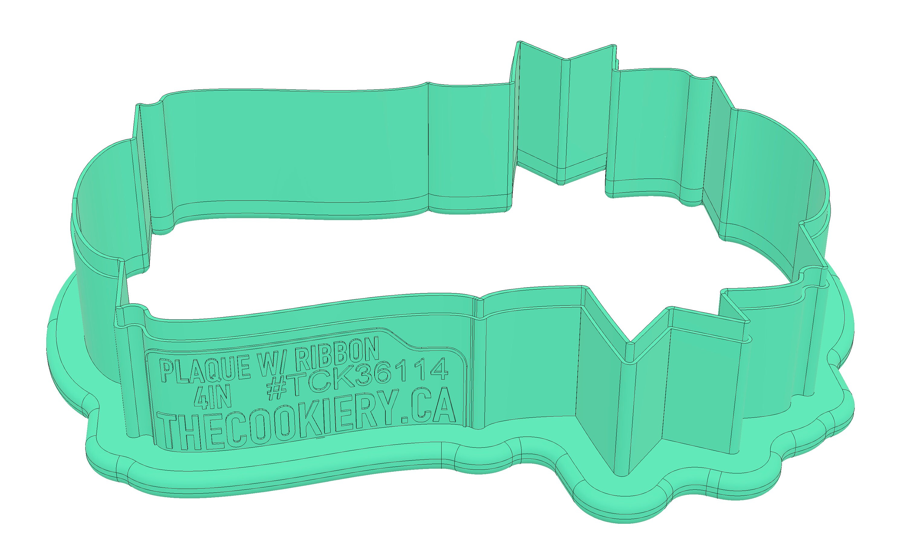 Plaque Cookie Cutter With Banner Ribbon Vintage Frame Cutter | Etsy