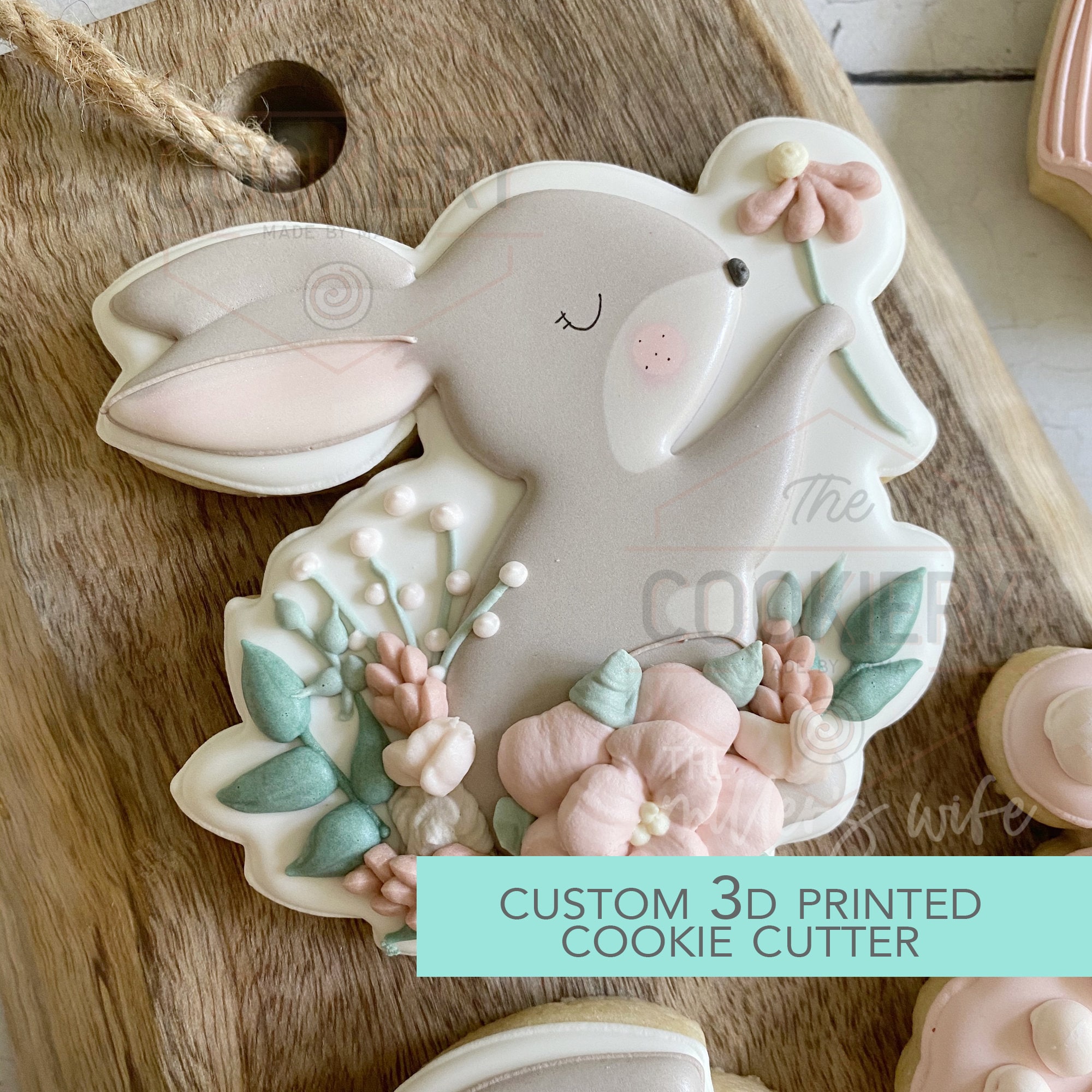 Bunny Floral Cookie Cutter Cute Bunny Cookie Cutter 3D - Etsy
