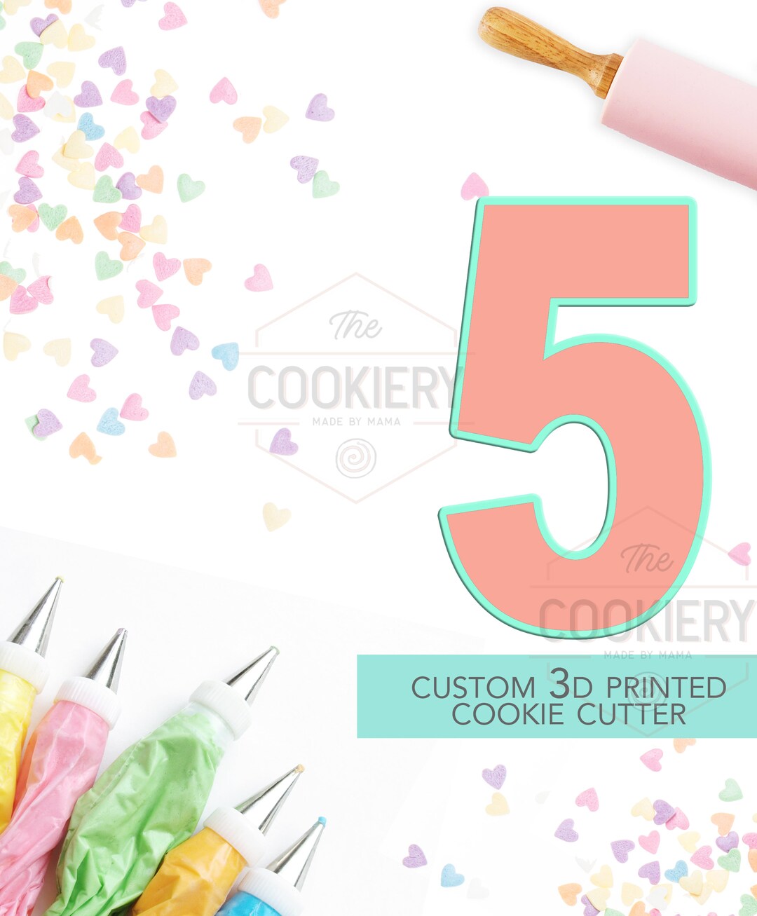 Block Number Five Cookie Cutter - Number 5 Cookie Cutter - TCK46148 - Etsy