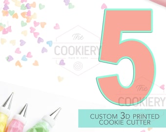 Serif Block Number 5 Five Cookie Cutter - Etsy