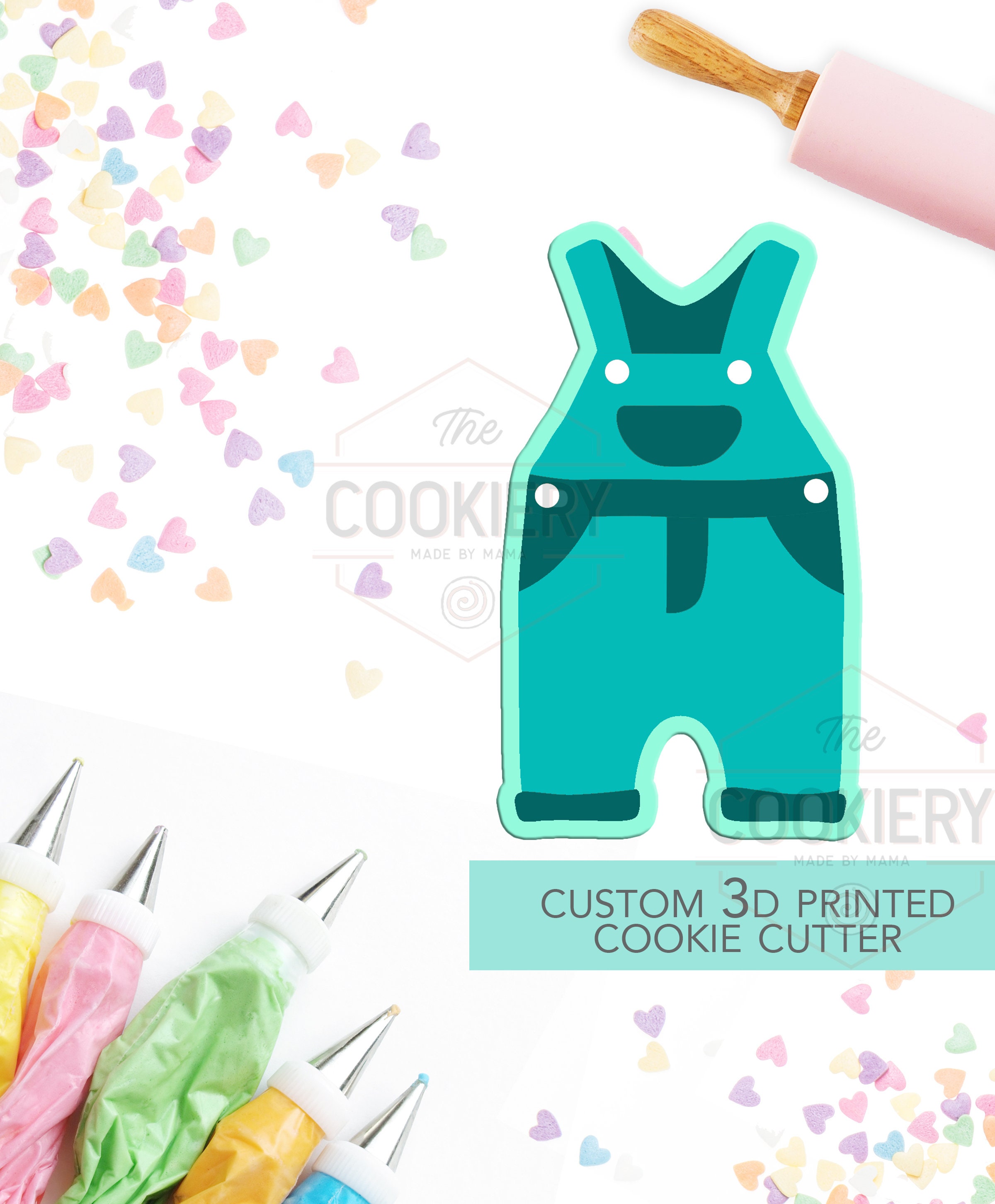 Overalls Cookie Cutter Baby Overalls Cookie Cutter Shower Cookie 3D ...