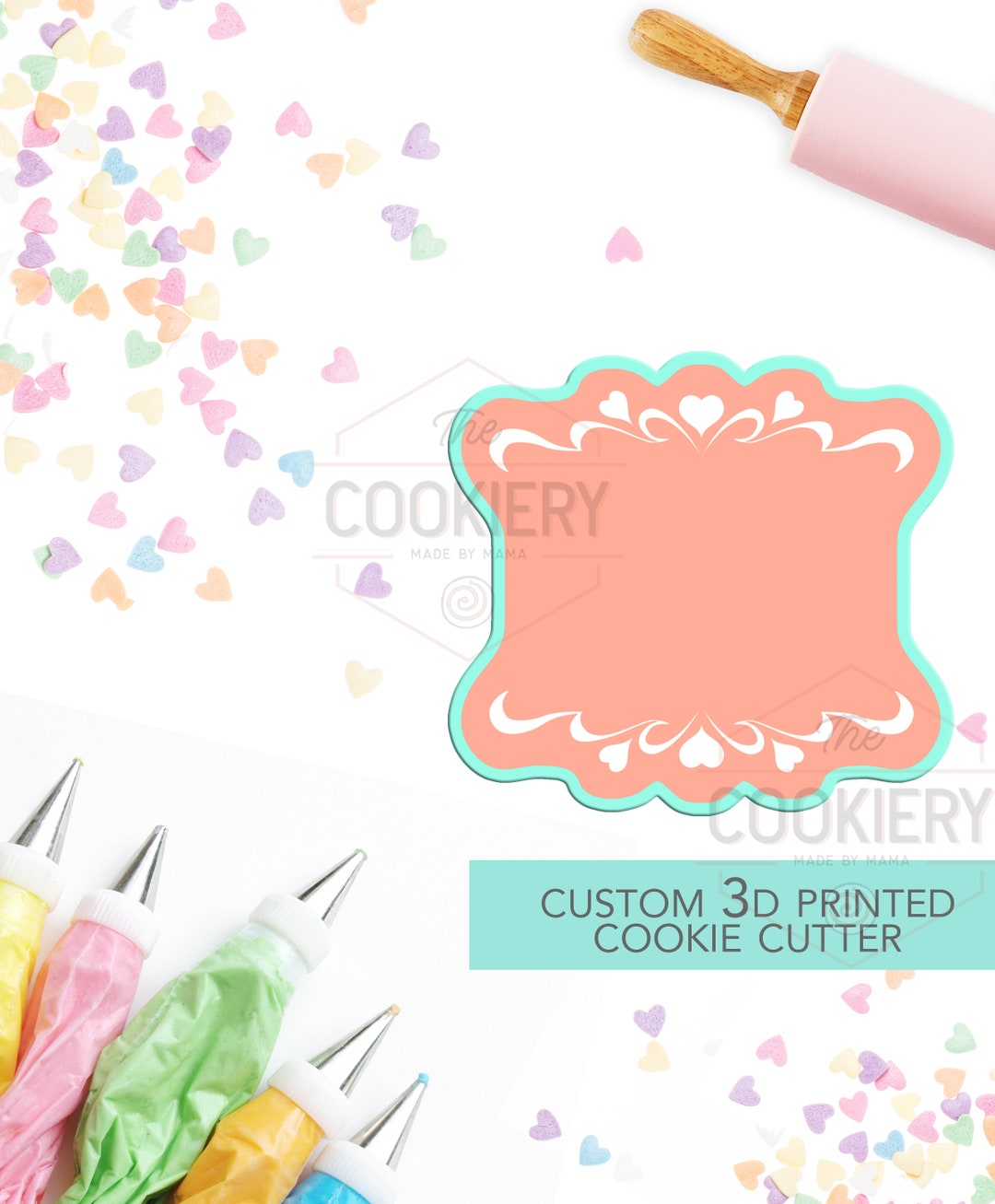 Plaque Cookie Cutter - Vintage Frame Cutter - 3D Printed Cookie Cutter ...