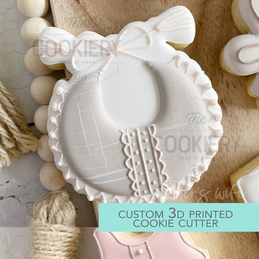 Baby Frilly Bib Cookie Cutter - Baby Shower Cutter - 3D Printed Cookie ...