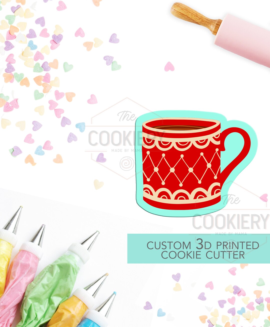 Coffee Mug Cookie Cutter - Mug Cookie Cutter - 3D Printed Cookie Cutter ...