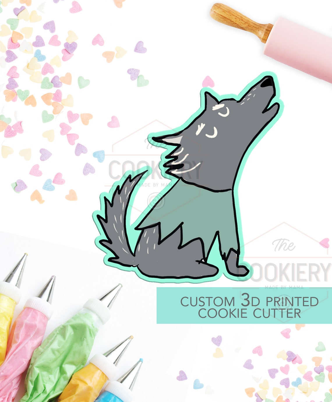 Howling Wolf Cookie Cutter Halloween Werewolf Cookie - Etsy