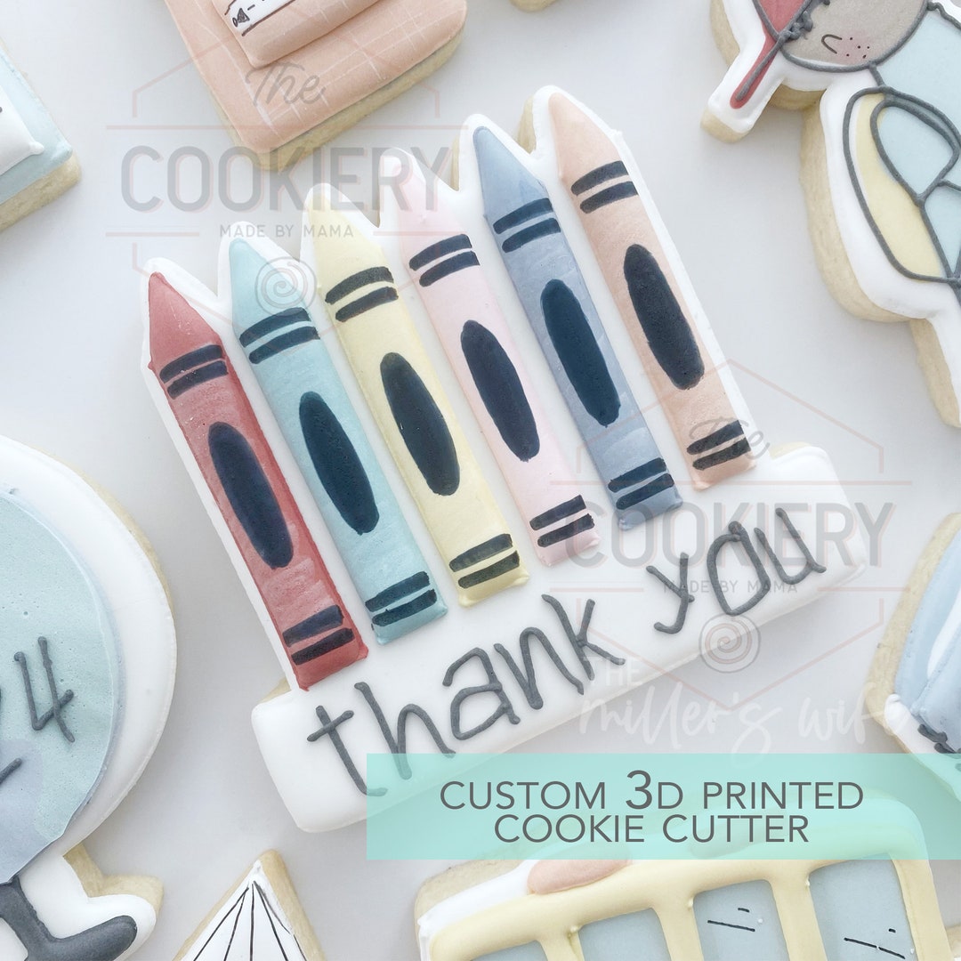 Crayon Name Plaque Cookie Cutter - Back to School - 3D Printed Cookie ...