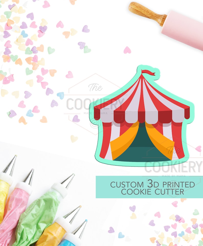 Circus Tent Cookie Cutter - Circus Cookie Cutter - 3D Printed Cookie ...