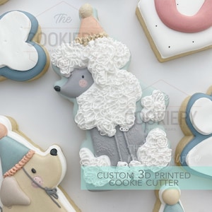 Poodle With Party Hat Cookie Cutter- Birthday Hat Plaque - Cookie ...