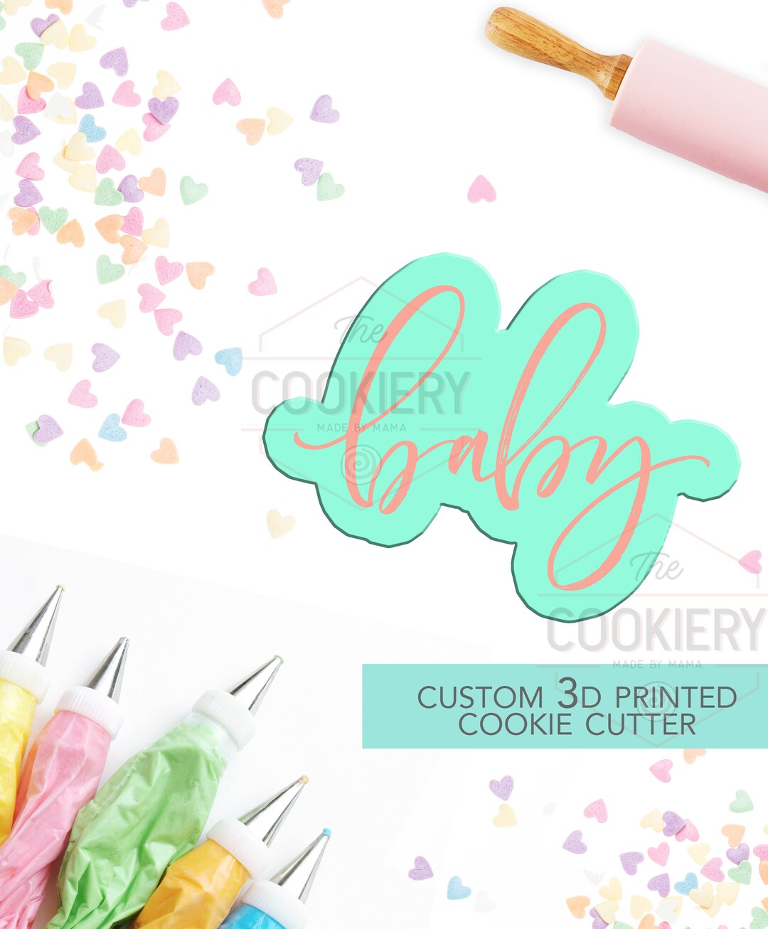 Baby Cursive Cookie Cutter, Baby Shower Cookie Cutter - Cutter and ...