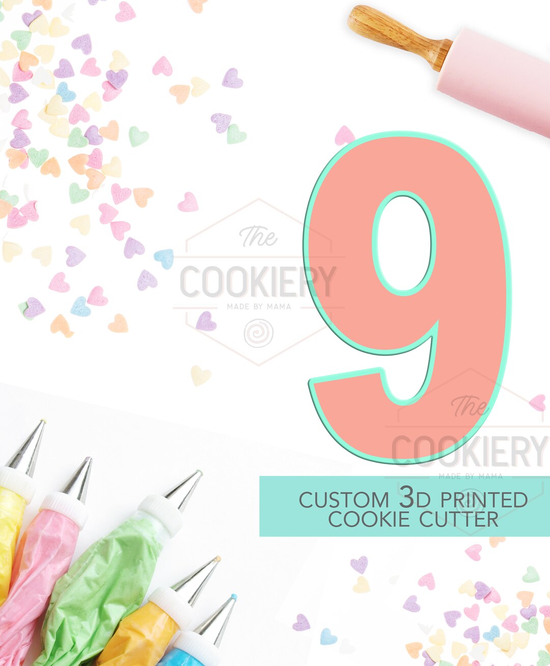 Block Number Nine Cookie Cutter - Number 9 Cookie Cutter - TCK46155 - Etsy