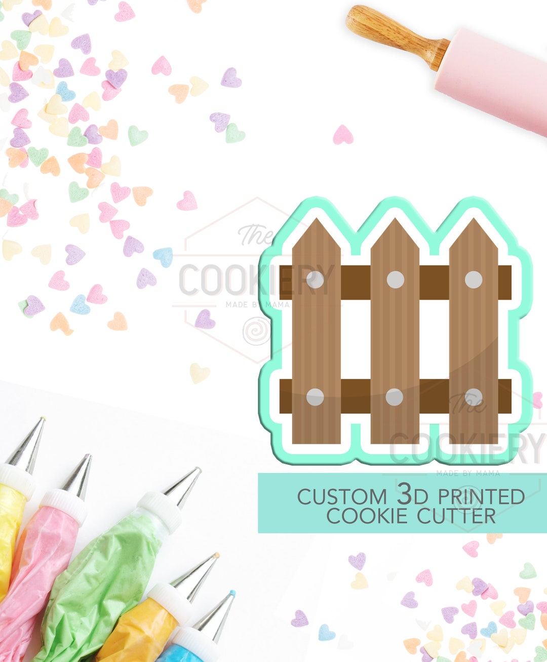Picket Fence Cookie Cutter, Wooden Fence Cookie Cutter - 3D Printed ...