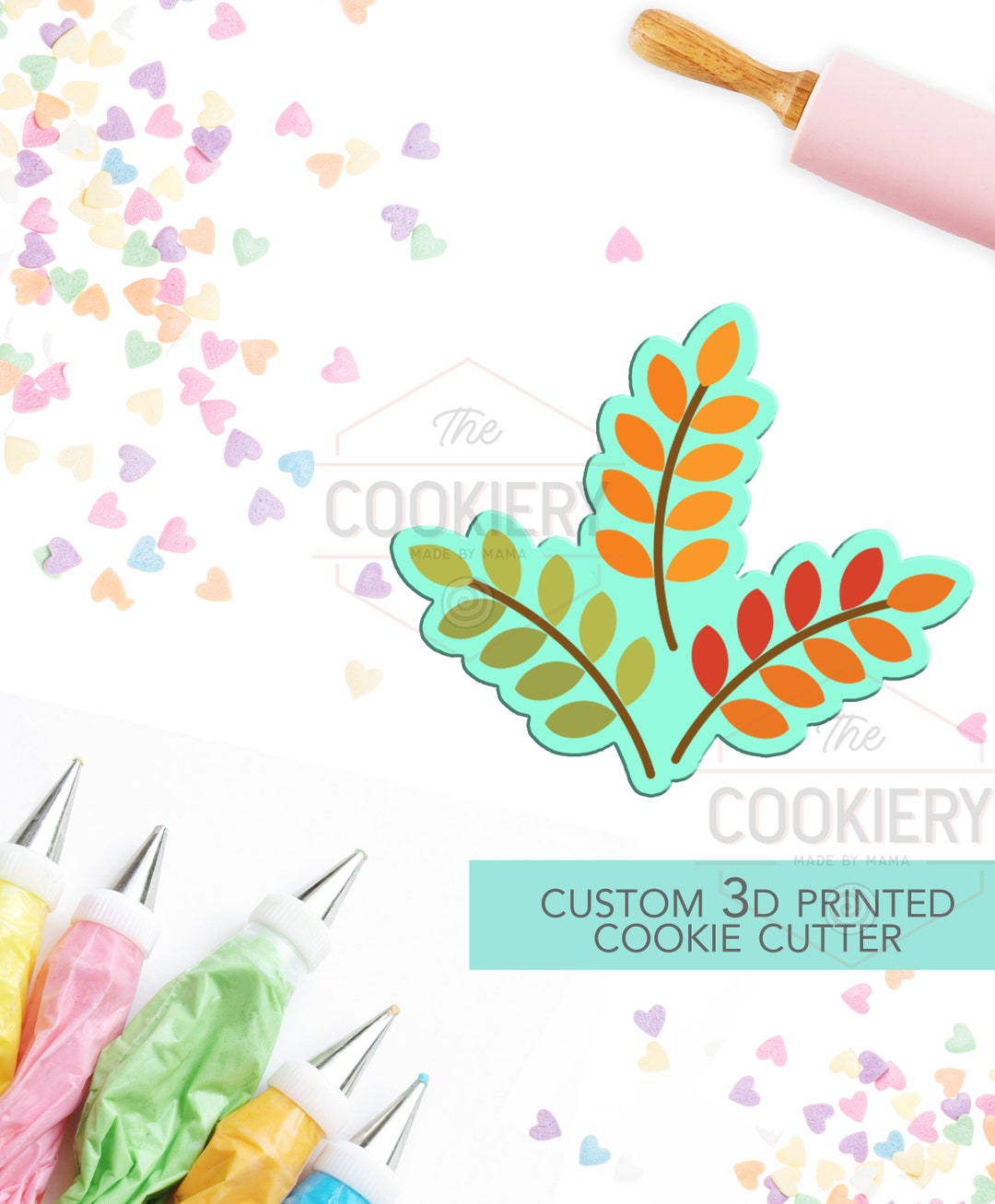 Autumn Leaves Cluster Cookie Cutter - Leaves Cookie Cutter - Floral ...