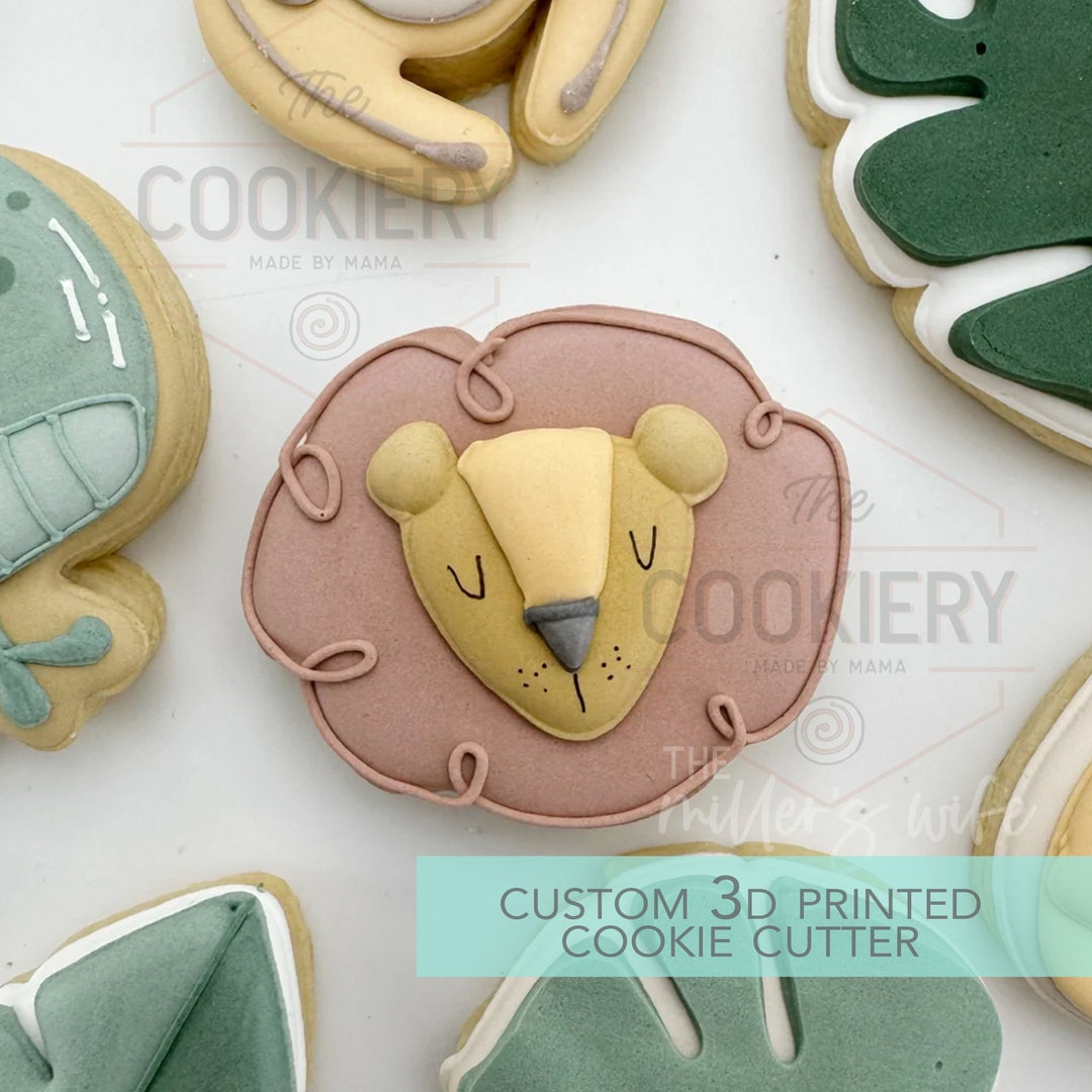 Lion Head Cookie Cutter - Safari Animals Cookie Cutter - 3D Printed ...