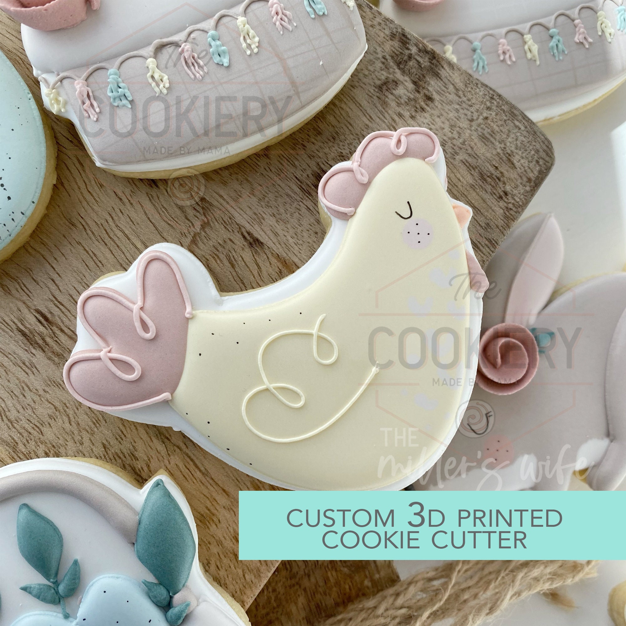 Chicken Cookie Cutter - Farm Animals Cookie Cutter - 3D Printed Cookie ...