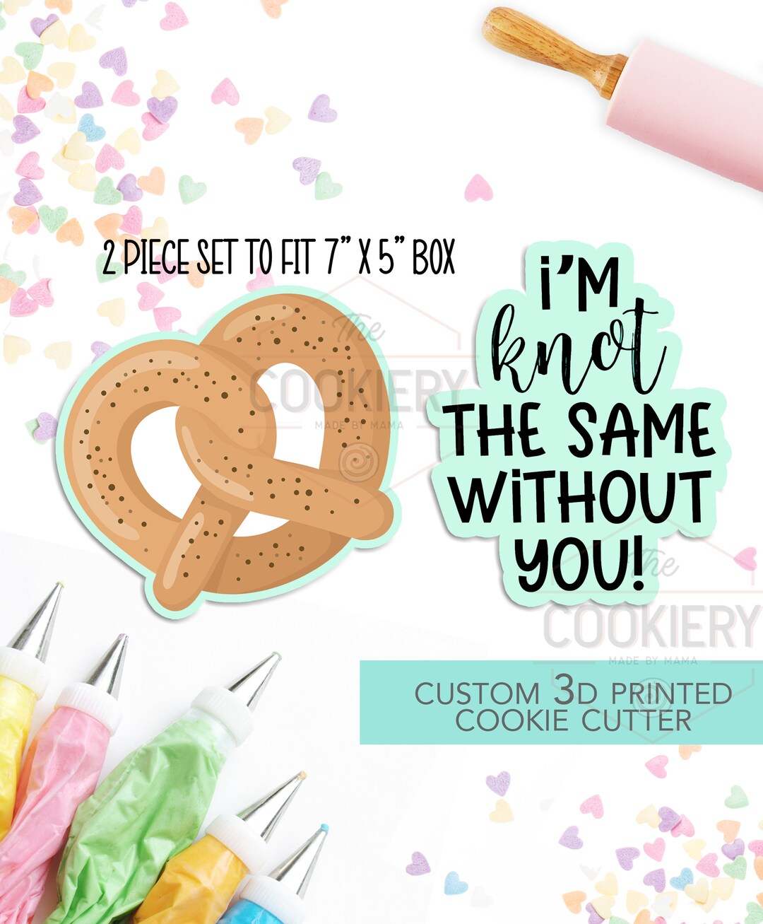 I'm KNOT the Same Without You 2 PC Set Valentine's Day Puns Cookie ...
