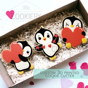 Valentine's Penguins 3 PC Cutter Set- Valentine's Day Cookie Cutter ...