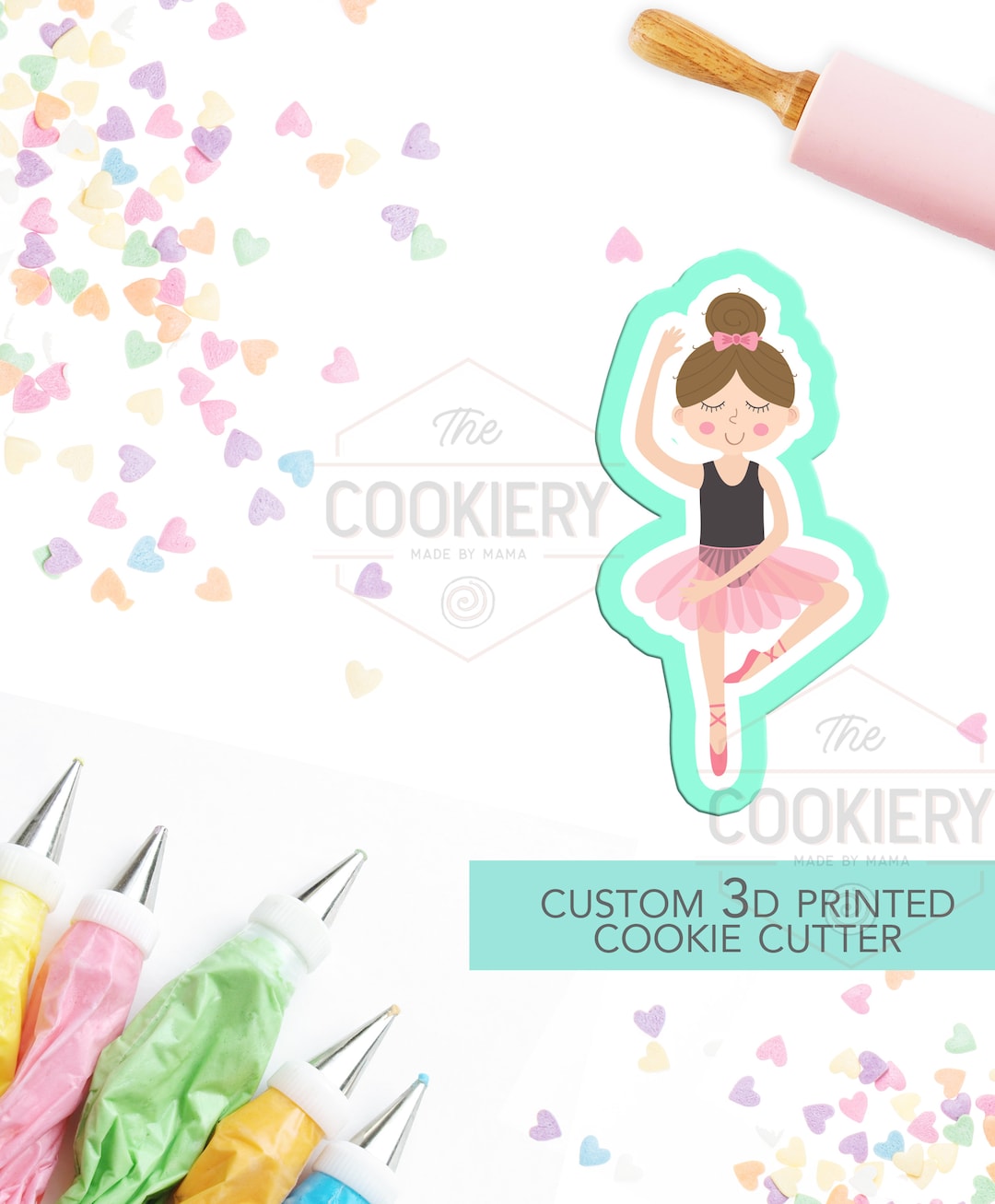 Ballerina Cookie Cutter - Ballet Cookie Cutter - Ballerina Cookies - 3D ...