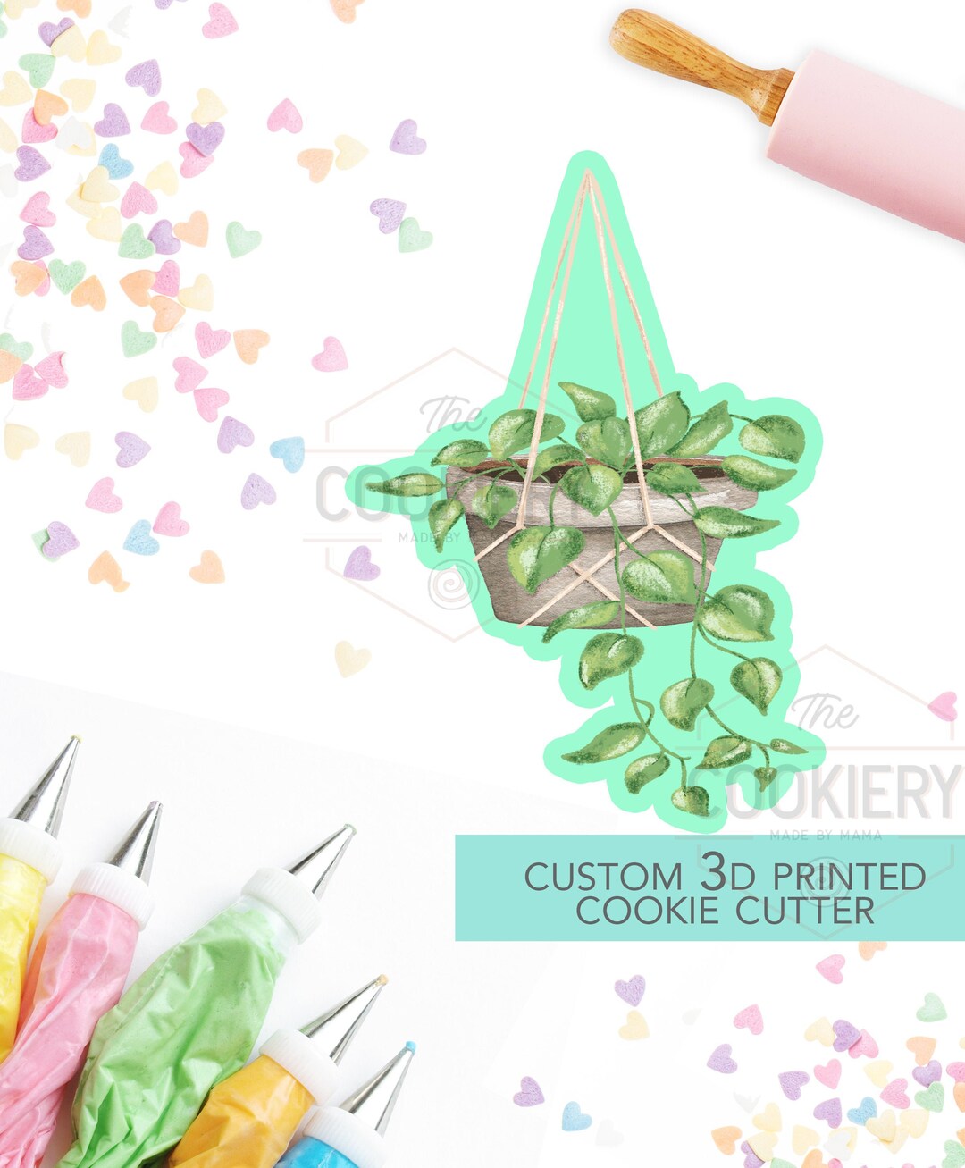 Hanging Plant Cookie Cutter - Plant Lady Cookie Cutter - 3D Printed ...