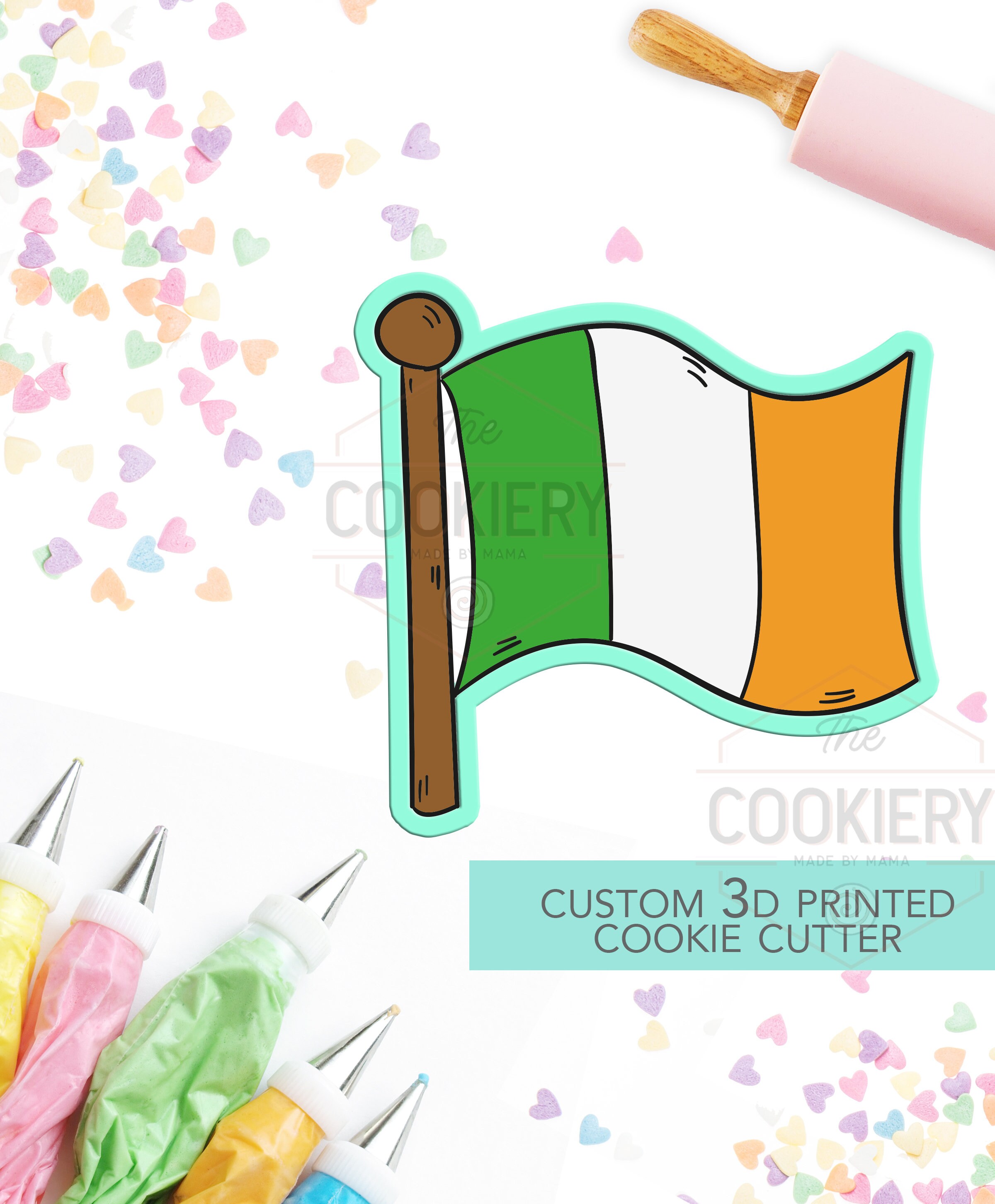 Irish Flag Cookie Cutter Waving Flag Cutter St | Etsy