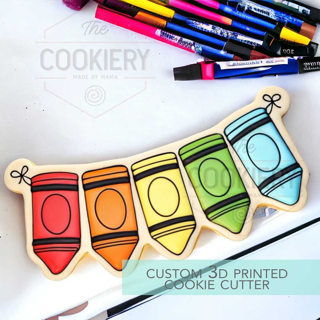Crayola Banner Cookie Cutter - Back to School - 3D Printed Cookie ...