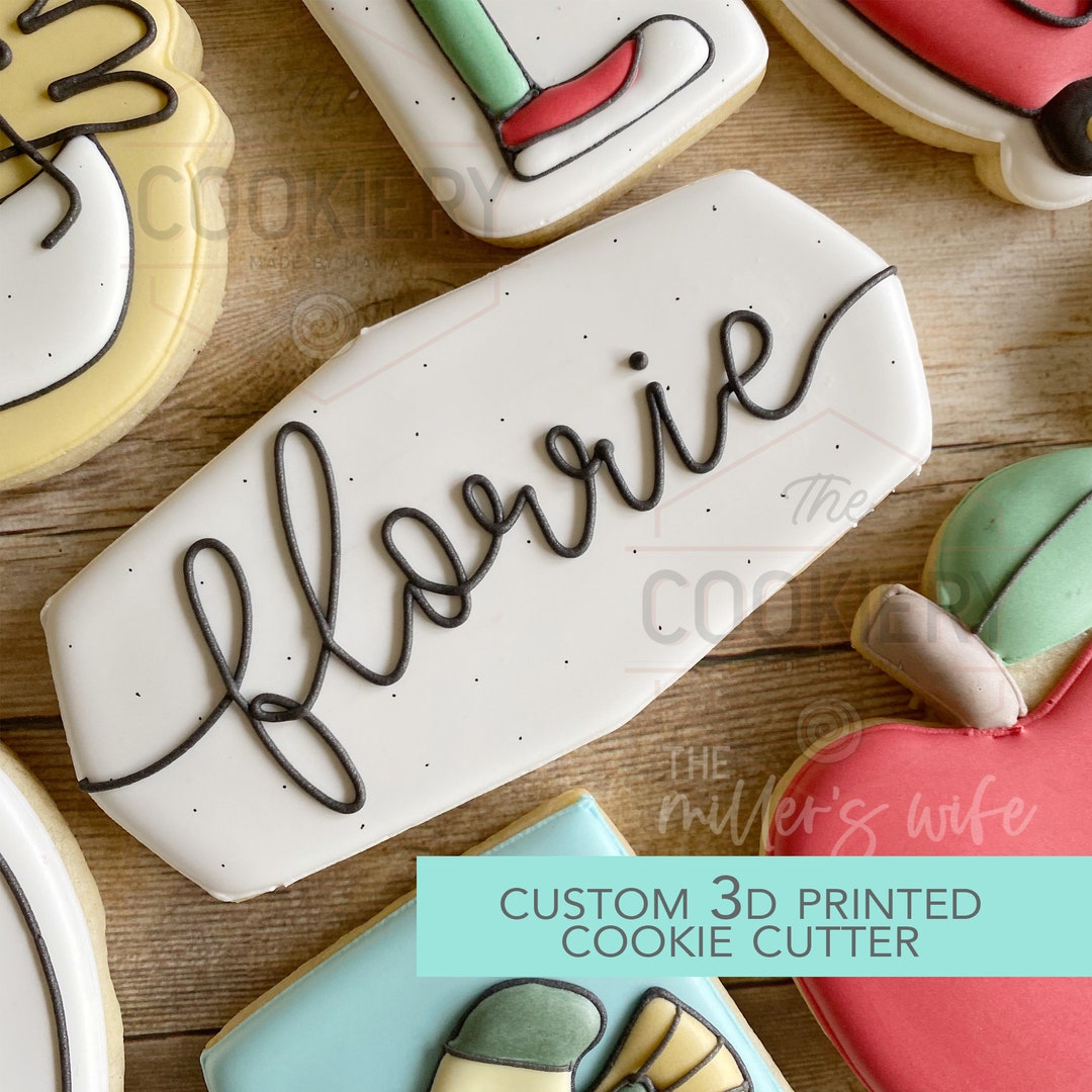 Elongated Octagon Plaque - Skinny Octagon Plaque - 3D Printed Cookie ...