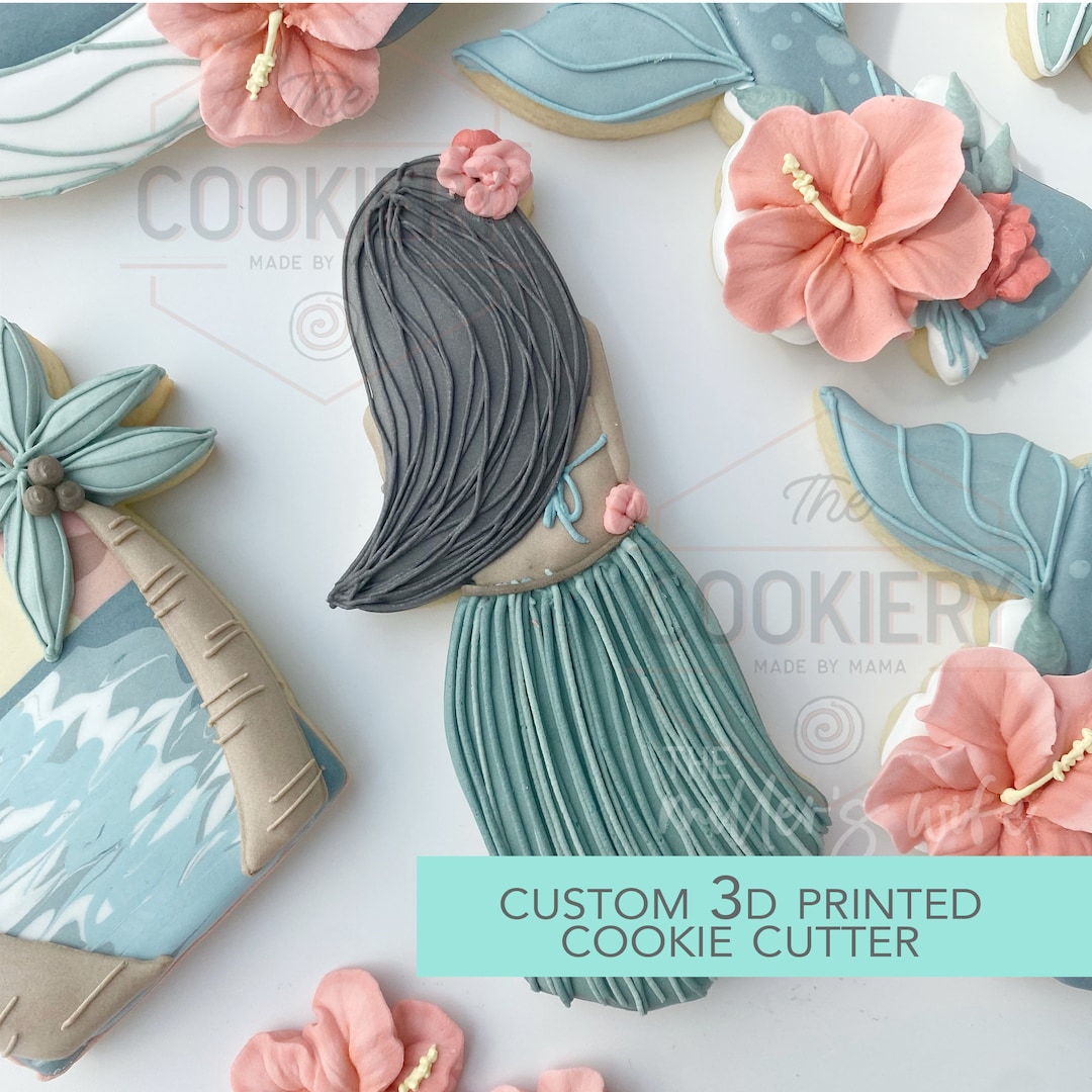 Hula Girl Cookie Cutter - Summer Cookie Cutter - 3D Printed Cookie ...